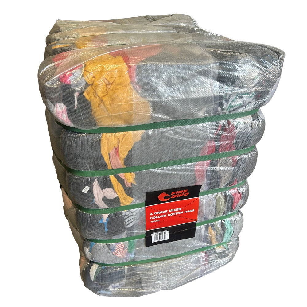 Fire Bird rags mixed cotton compressed 100kg – Firebird NZ - Wholesale ...